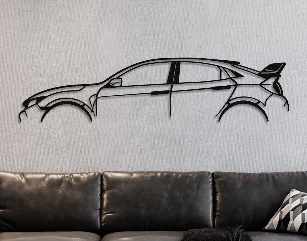 Honda Civic Type-r, Metal Wall Decor, Garage Wall Art, Sport Car Sign ...