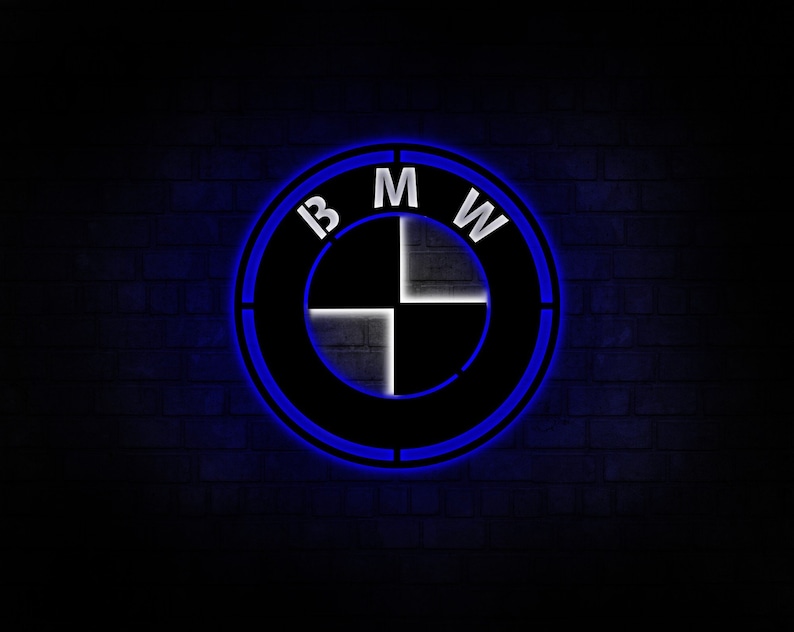 BMW LED, BMW Logo Emblem, Metal Wall Decor, Garage Wall Art, Logo Wall ...