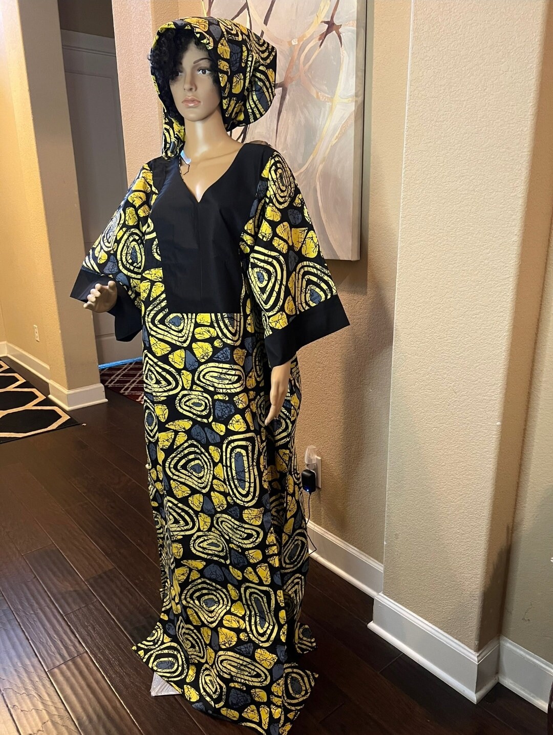Arinola African Print Ankara Kaftan With Black Yoke - Etsy