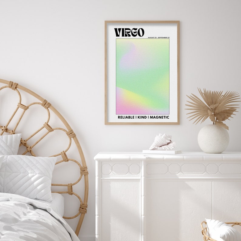 VIRGO Zodiac Sign Instant Digital Print, Zodiac Art Printable ...