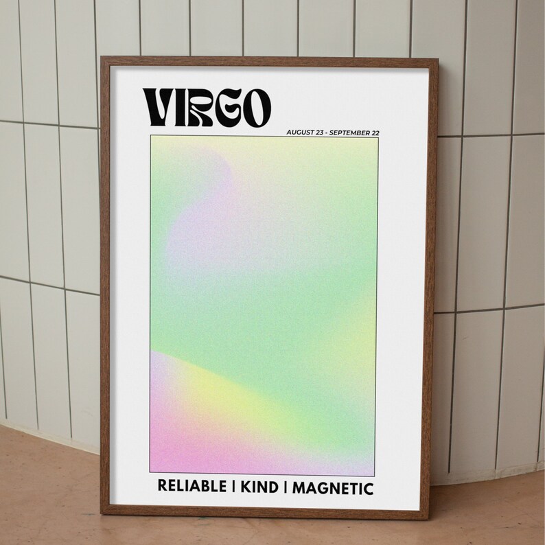 VIRGO Zodiac Sign Instant Digital Print, Zodiac Art Printable ...