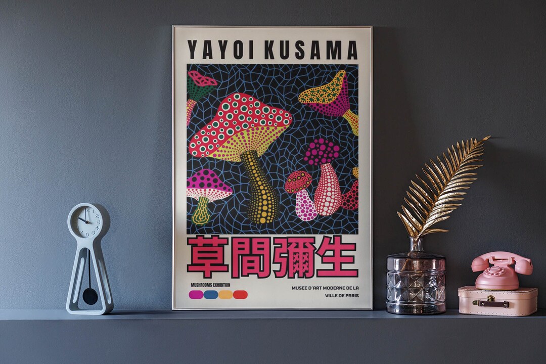 Mushrooms Print Yayoi Kusama Japanese Art Home Decor, Bedroom Prints ...