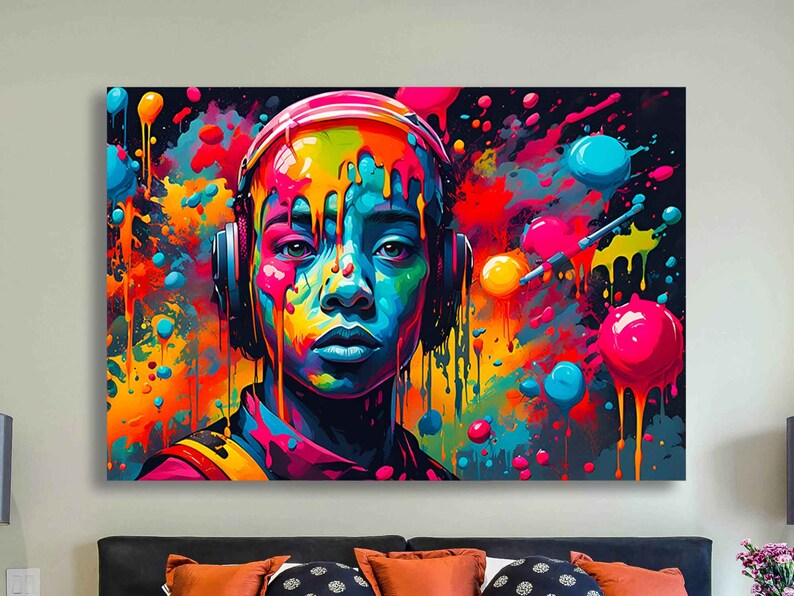 African American Boy Graffiti Street Art African Wall Art Prints ...