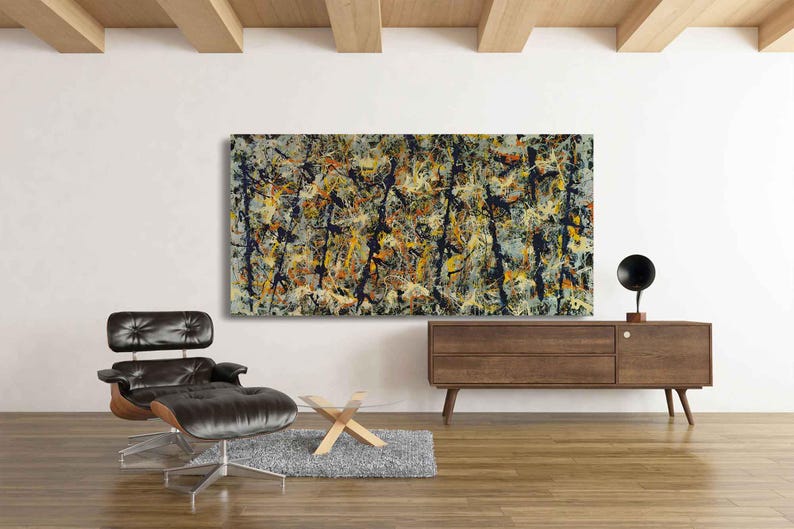 Jackson Pollock Style Canvas Print, Extra Large Abstract Wall Art - Etsy