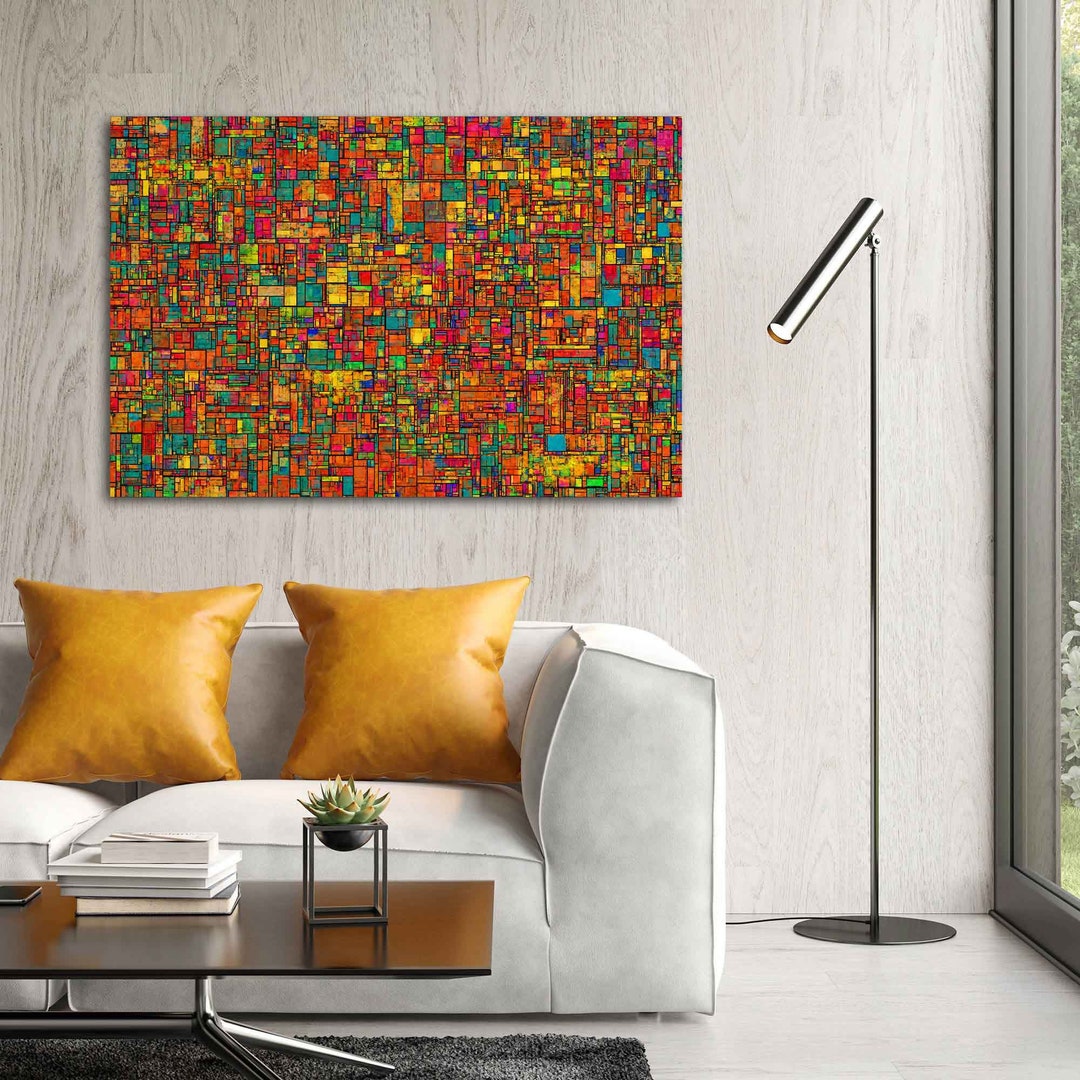 Colorful Abstract Art Squares Wall Art Prints Home Decor Bedroom Prints ...