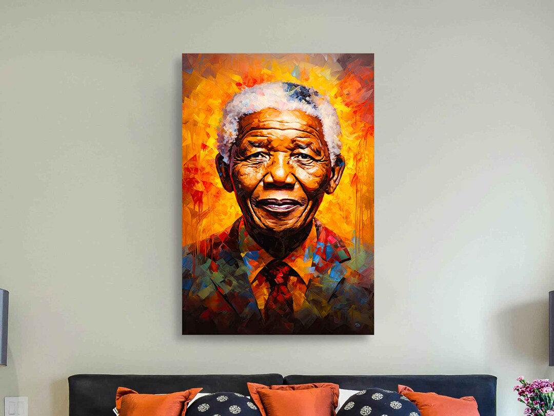 Nelson Mandela Icon of Freedom and Equality Portrait Canvas Art Print ...