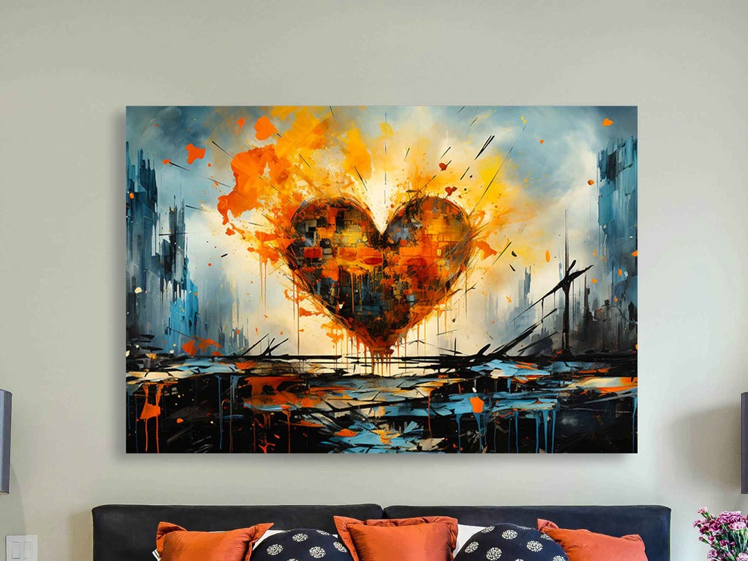 Everlasting Love Abstract Wall Art Home Decor Bedroom Prints Living ...