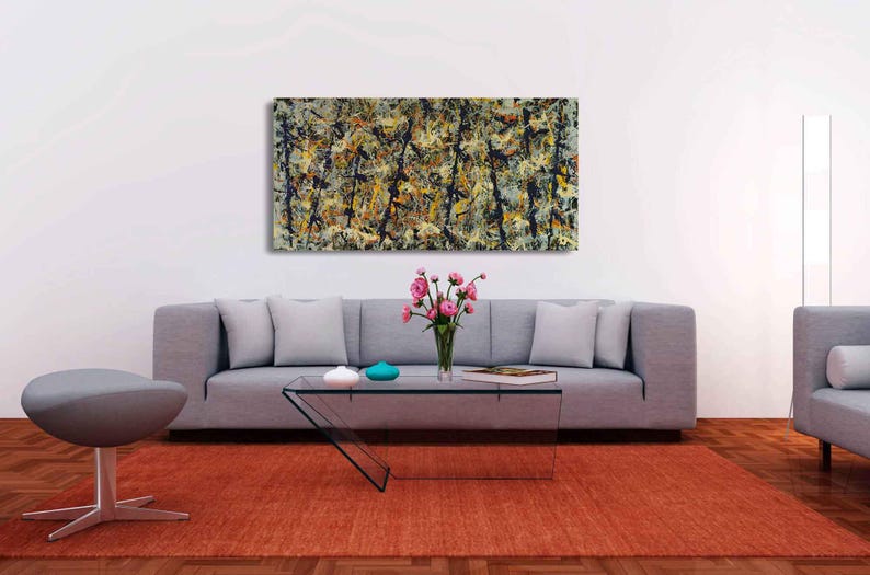 Jackson Pollock Style Canvas Print, Extra Large Abstract Wall Art - Etsy