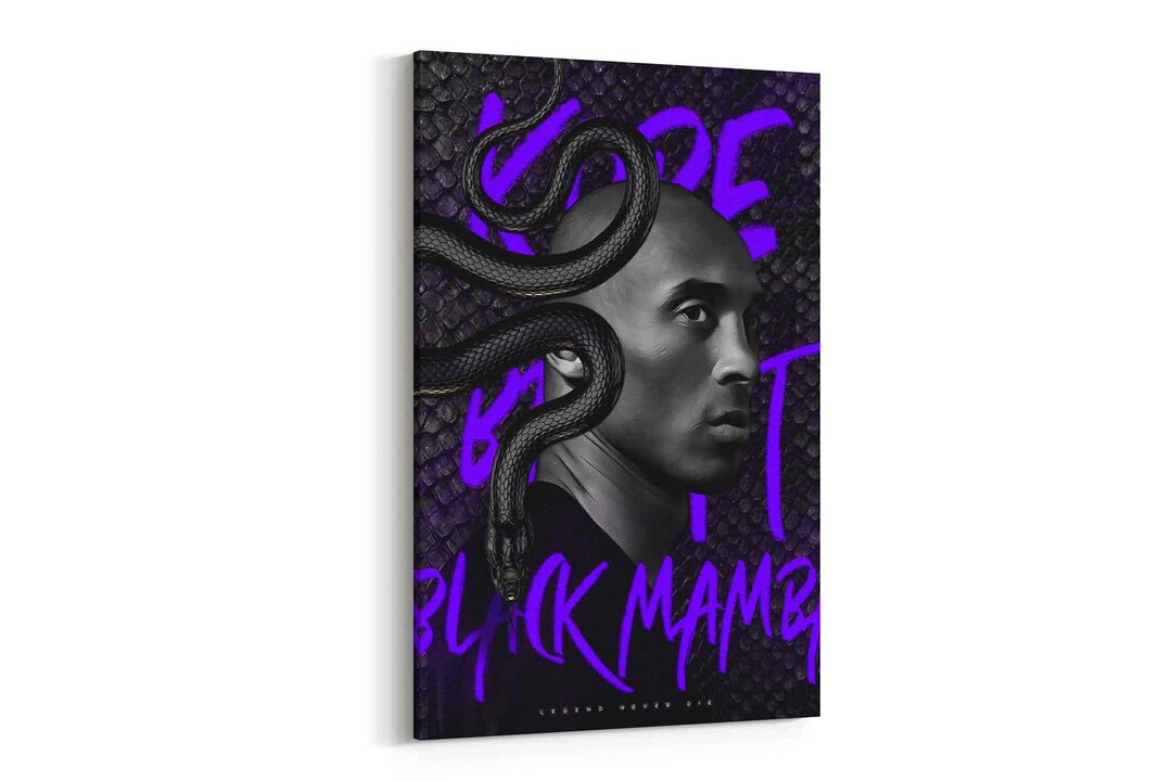 Kobe Bryant "black Mamba" Canvas Print | Basketball Legend Wall Art - Etsy