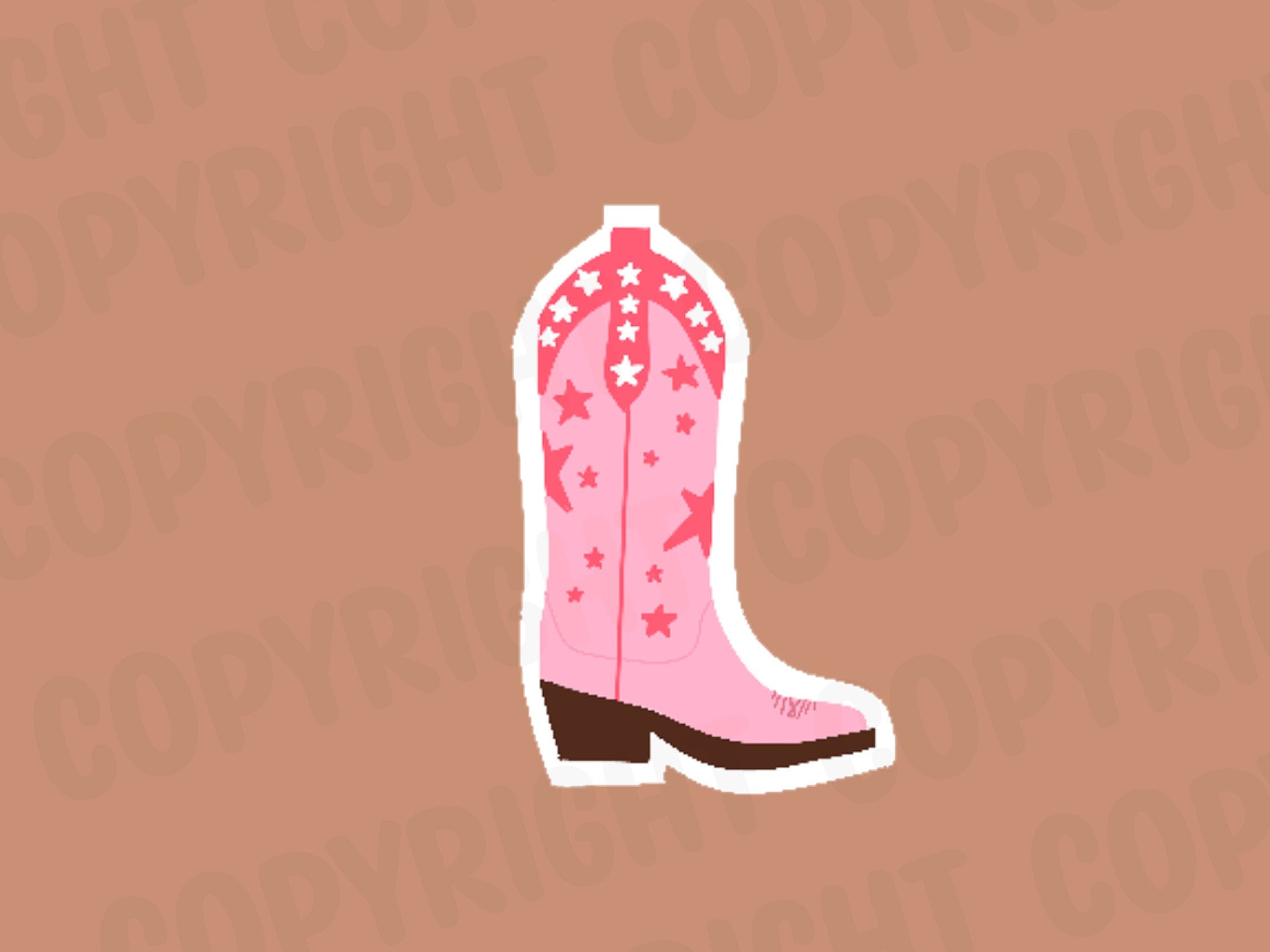 Cowgirl Boot Sticker - Etsy
