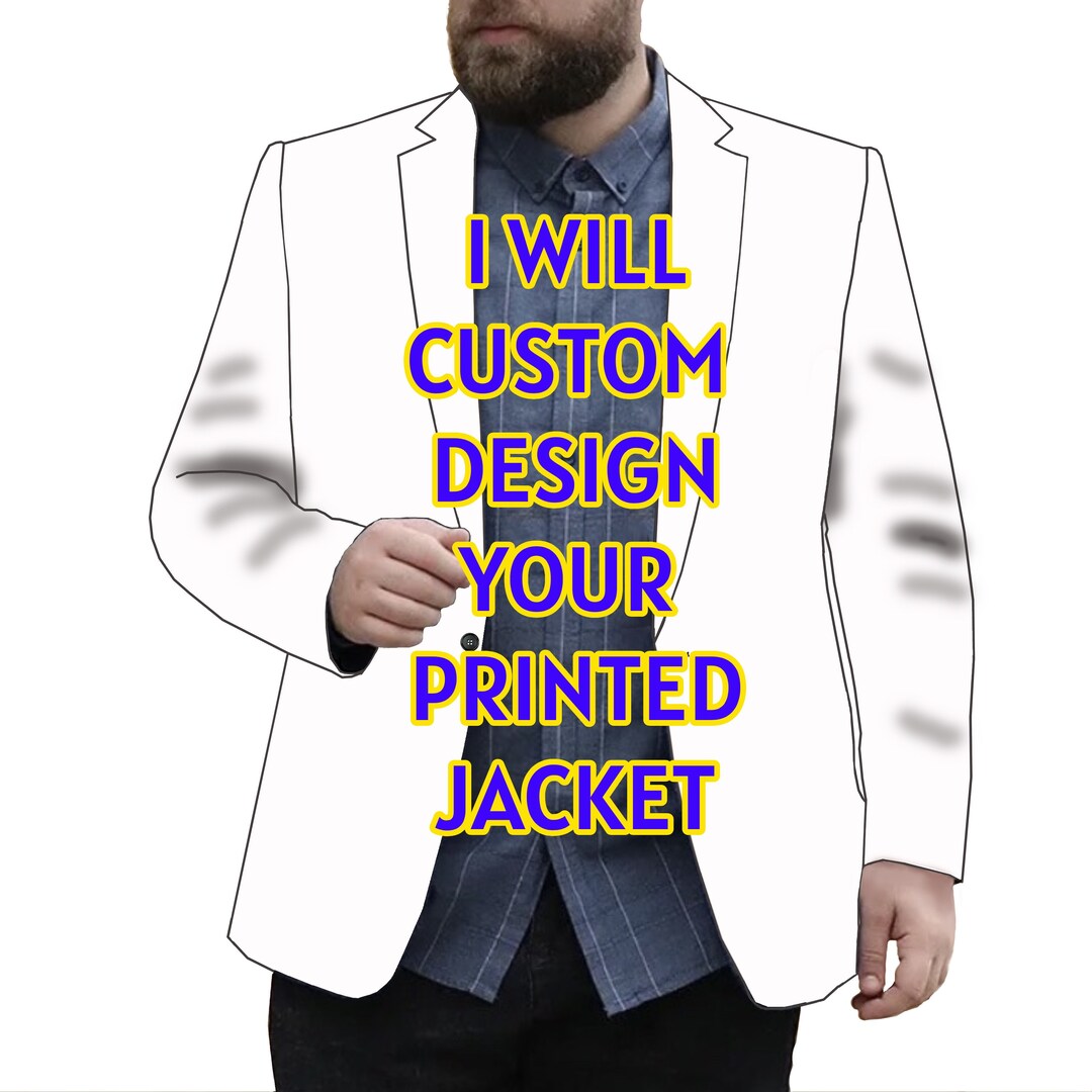 Custom Design 6XL Plus Jacket With Print Option Personalized Print ...