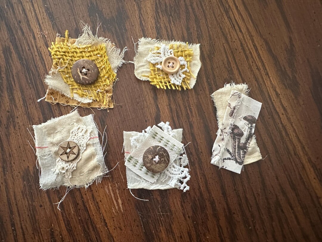 Hand Sewn Fabric Lace Clusters | Shabby Chic Junk Journal Ephemera - Etsy