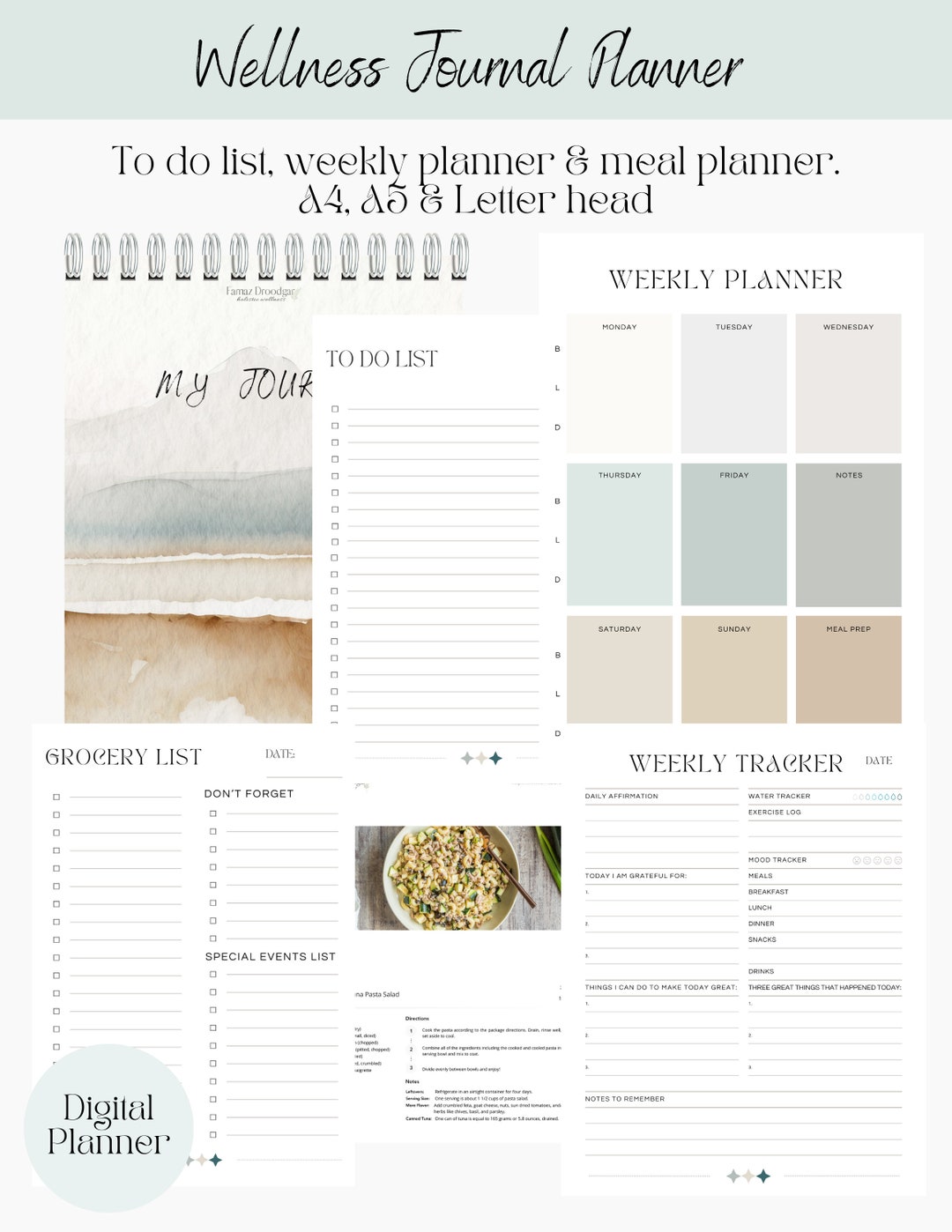 Printable Self-care Journal - Wellness and Mental Health Weekly Tracker ...