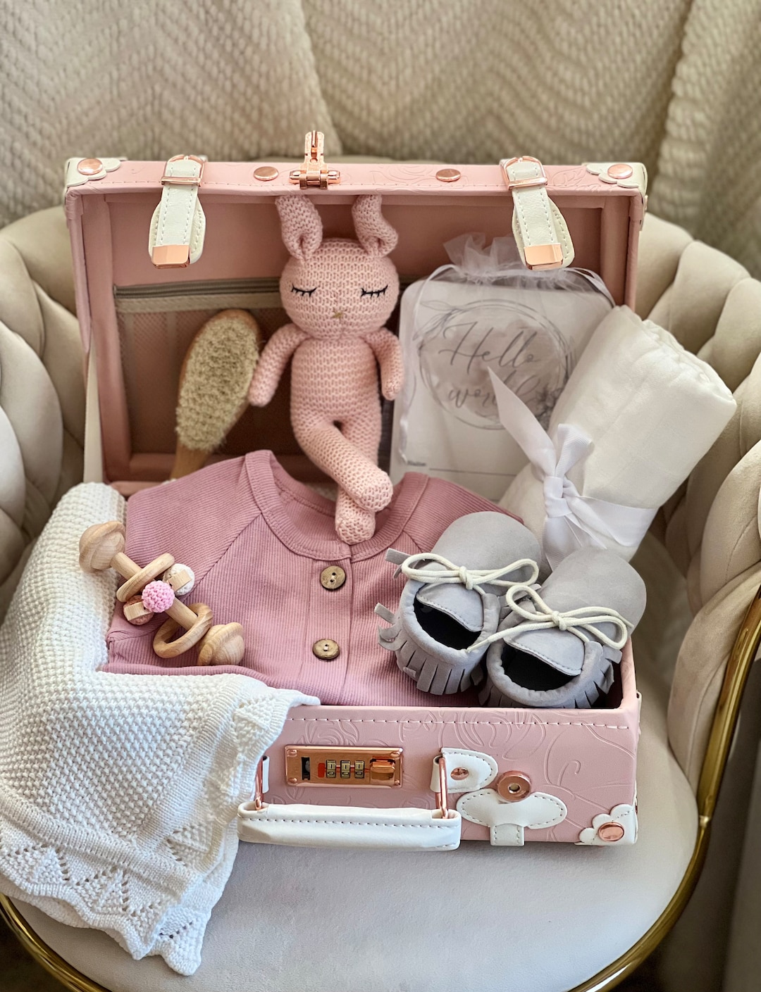 Luxury Pink Trunk With Pink Baby Gift Set - Etsy