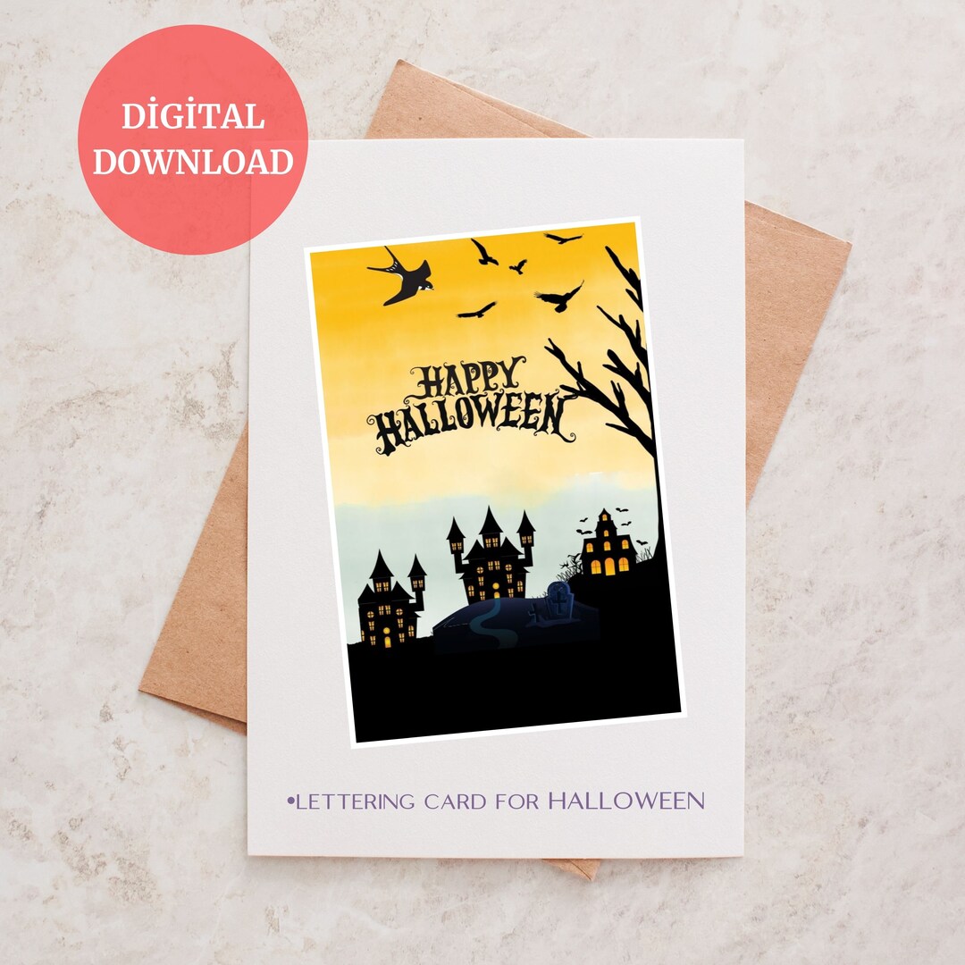 Happy Halloweeen Digital Printable Cards Girt for Her - Etsy