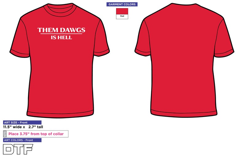 UGA Shirt - Them Dawgs is Hell - Etsy