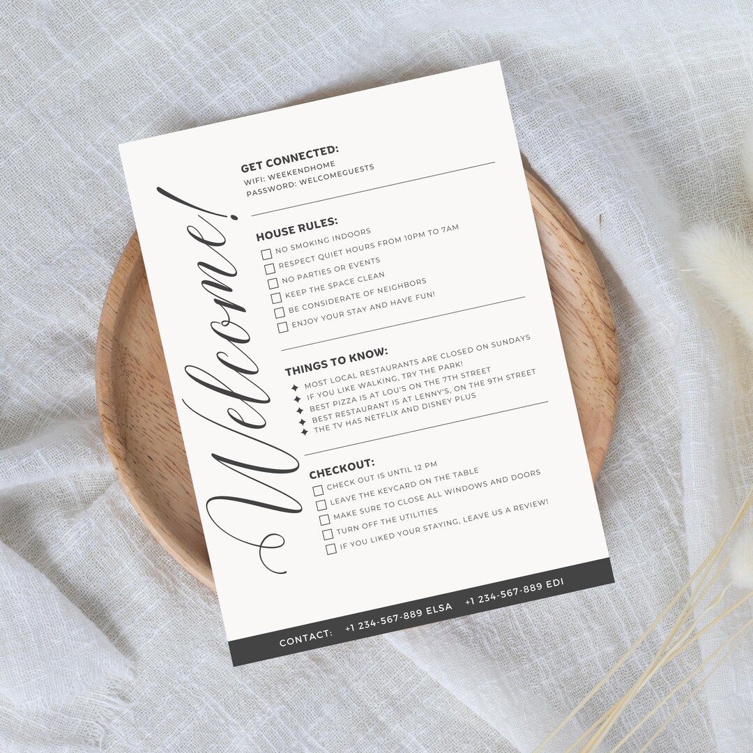 Airbnb Welcome Letter, Airbnb Welcome Sign, Airbnb Welcome Guide ...