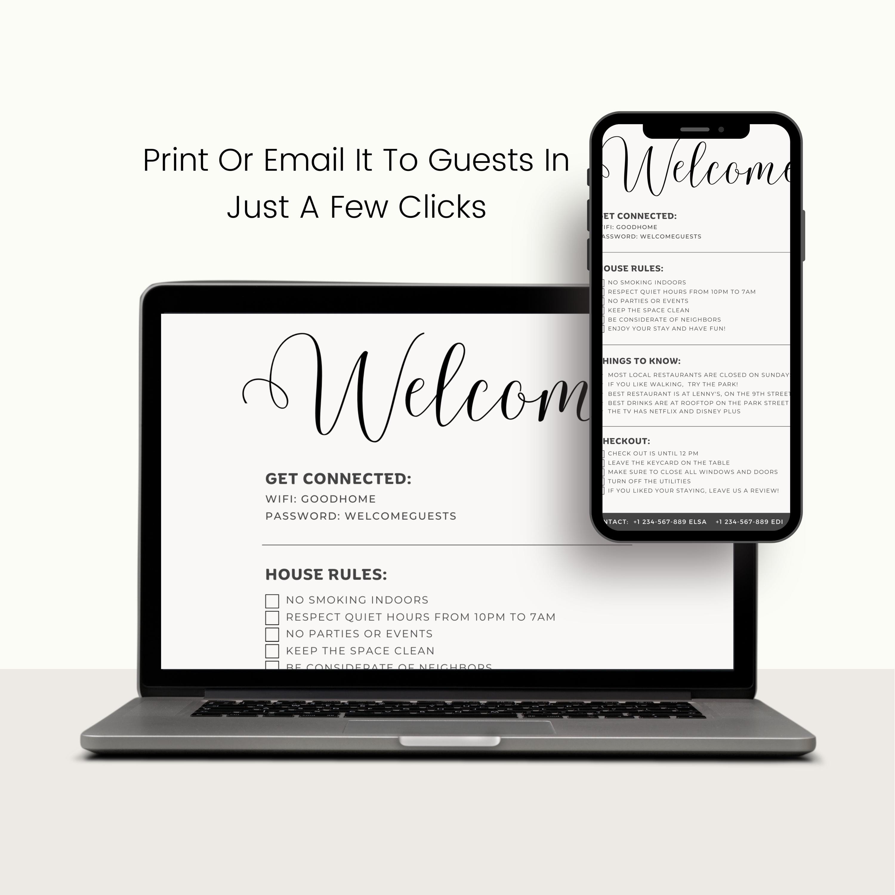 Airbnb Welcome Letter, Airbnb Welcome Sign, Airbnb Welcome Guide ...