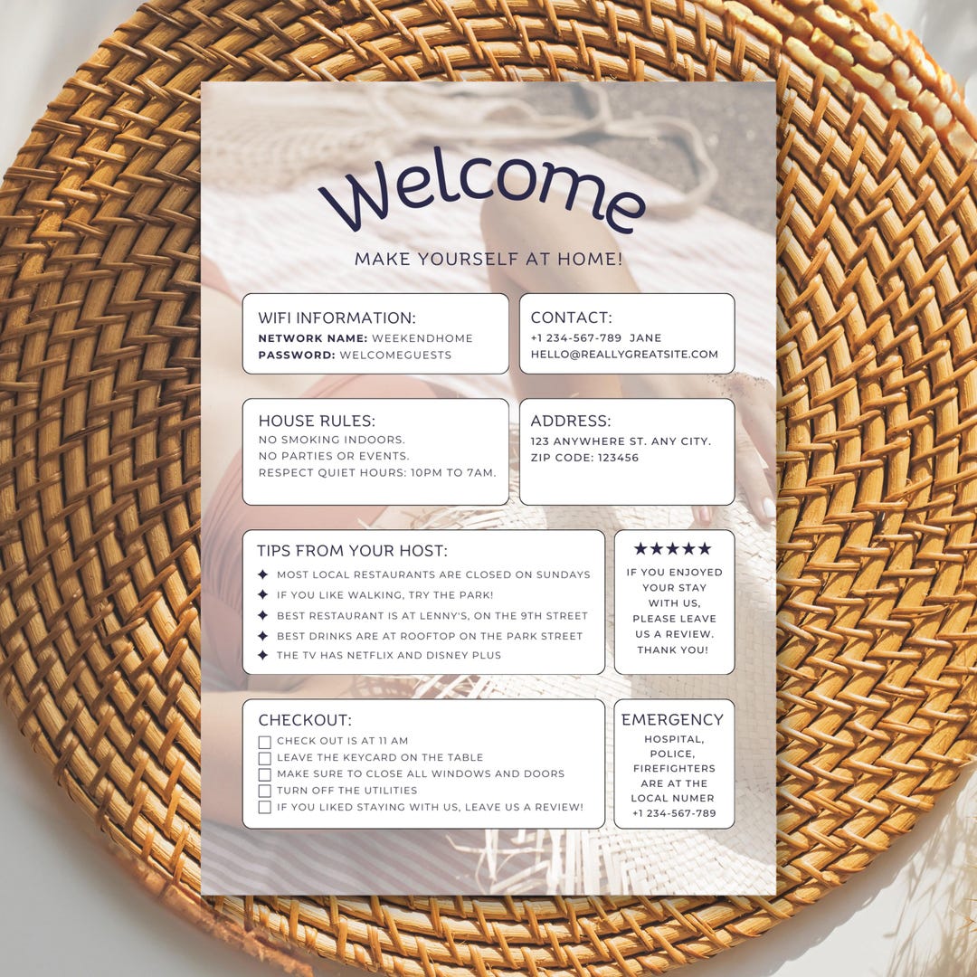 Airbnb Welcome Letter, Airbnb Welcome Sign, Airbnb Welcome Guide ...