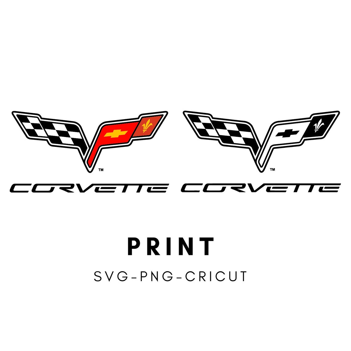 SVG PNG PRINT Corvette Decal High Quality Digital File - Etsy