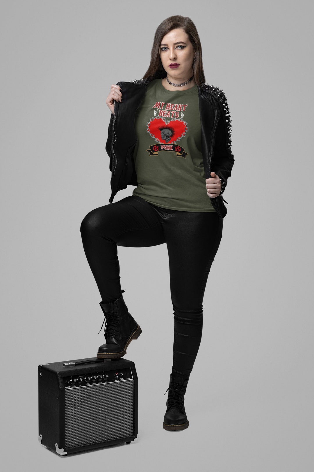 Punk Shirt My Heart Beats Punk, Shirt Punk Skull Inside Heart, Perfect ...