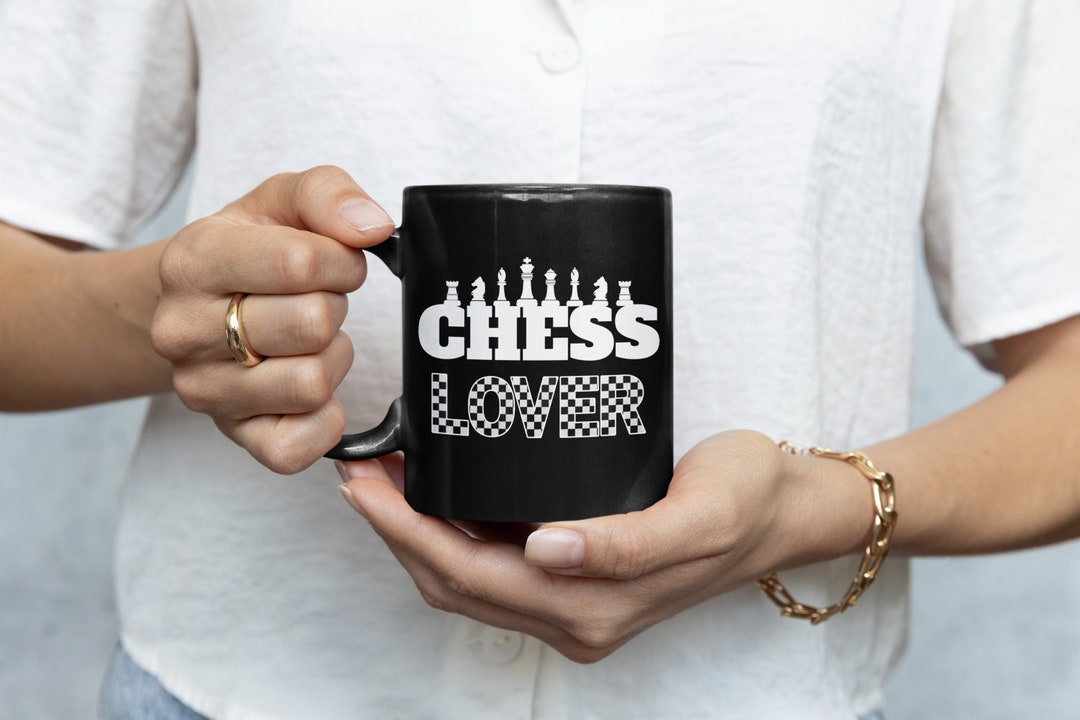 Chess Mug With Figures on Top of Letters, Mug for Chess Lovers, Funny ...