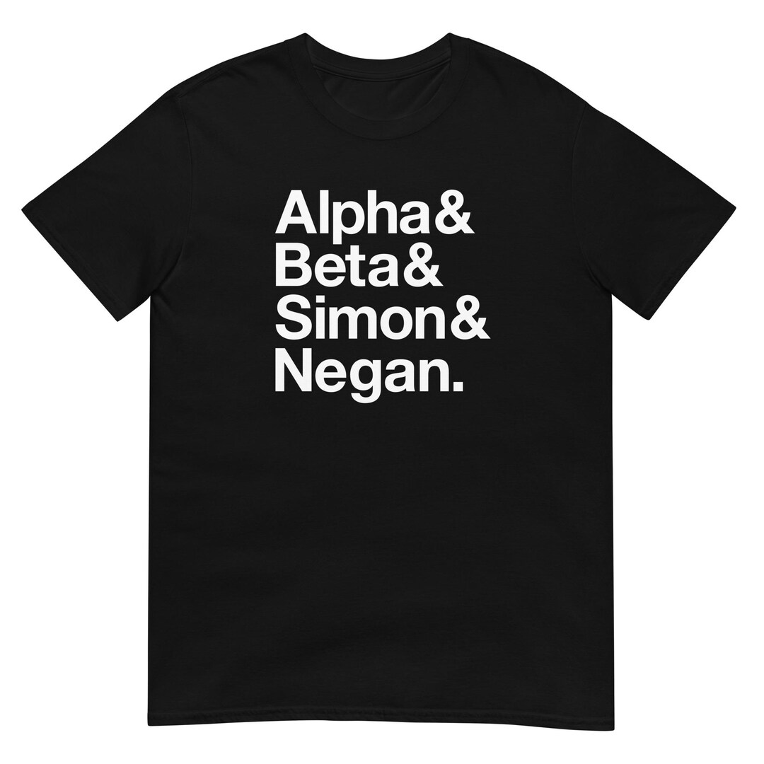 ZOMBIE Fan ALPHA Beta NEGAN & Simon Tshirt Helvetica Shirt - Etsy