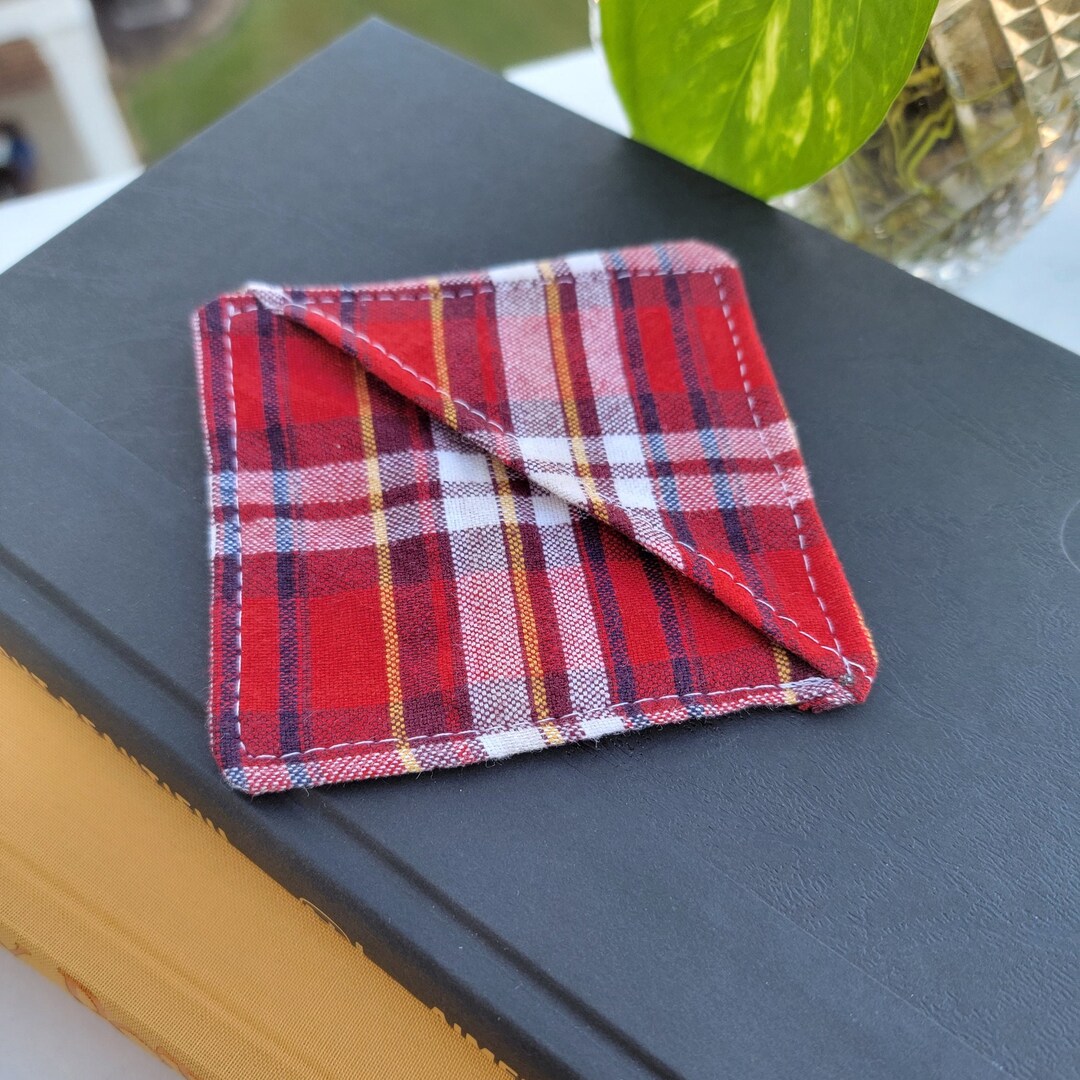 Dog Ear Square Corner Bookmark: Plaid - Etsy