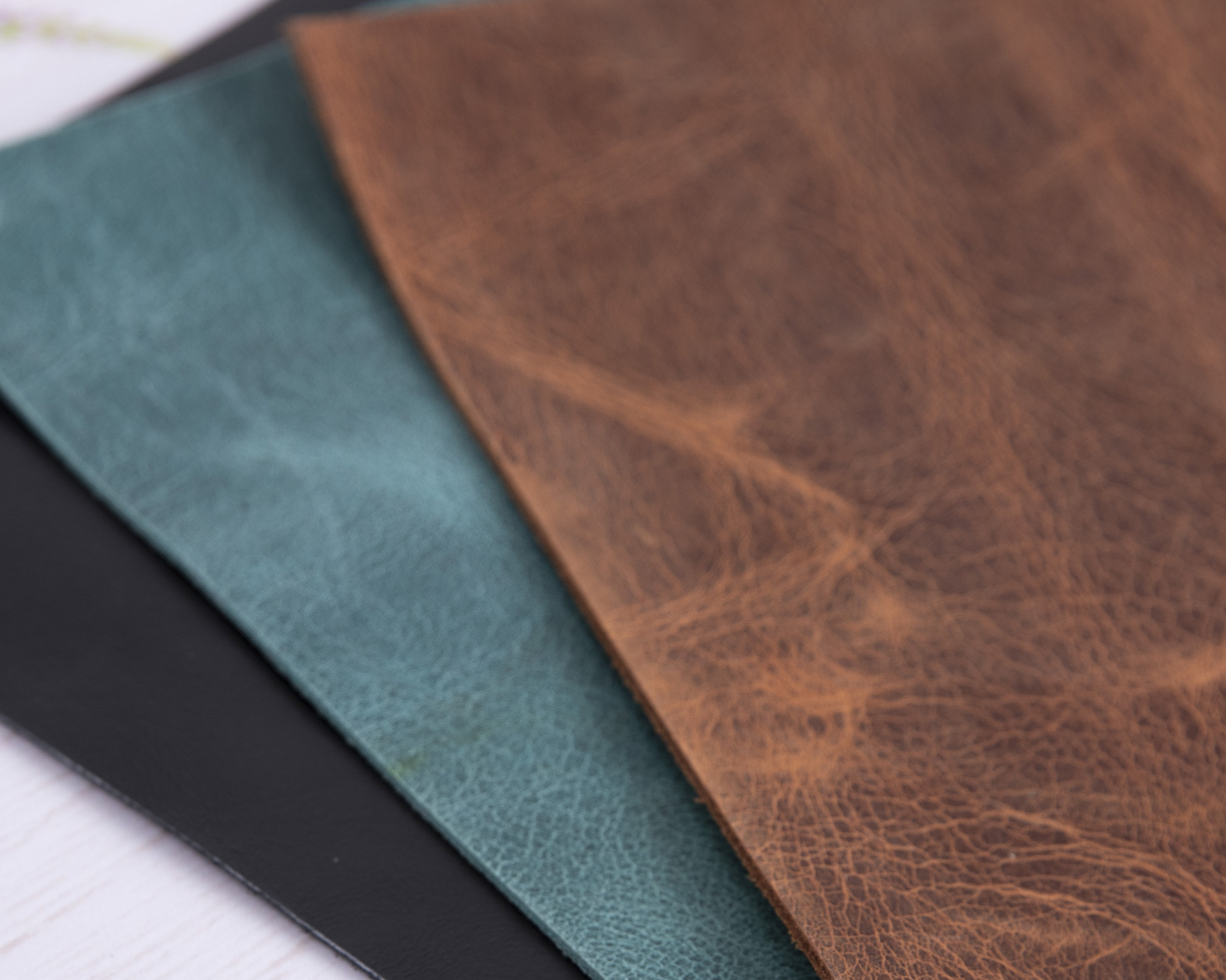 Smooth Leather Fabric Pieces & Scraps Supplies, Cowhide Leather Sheets ...