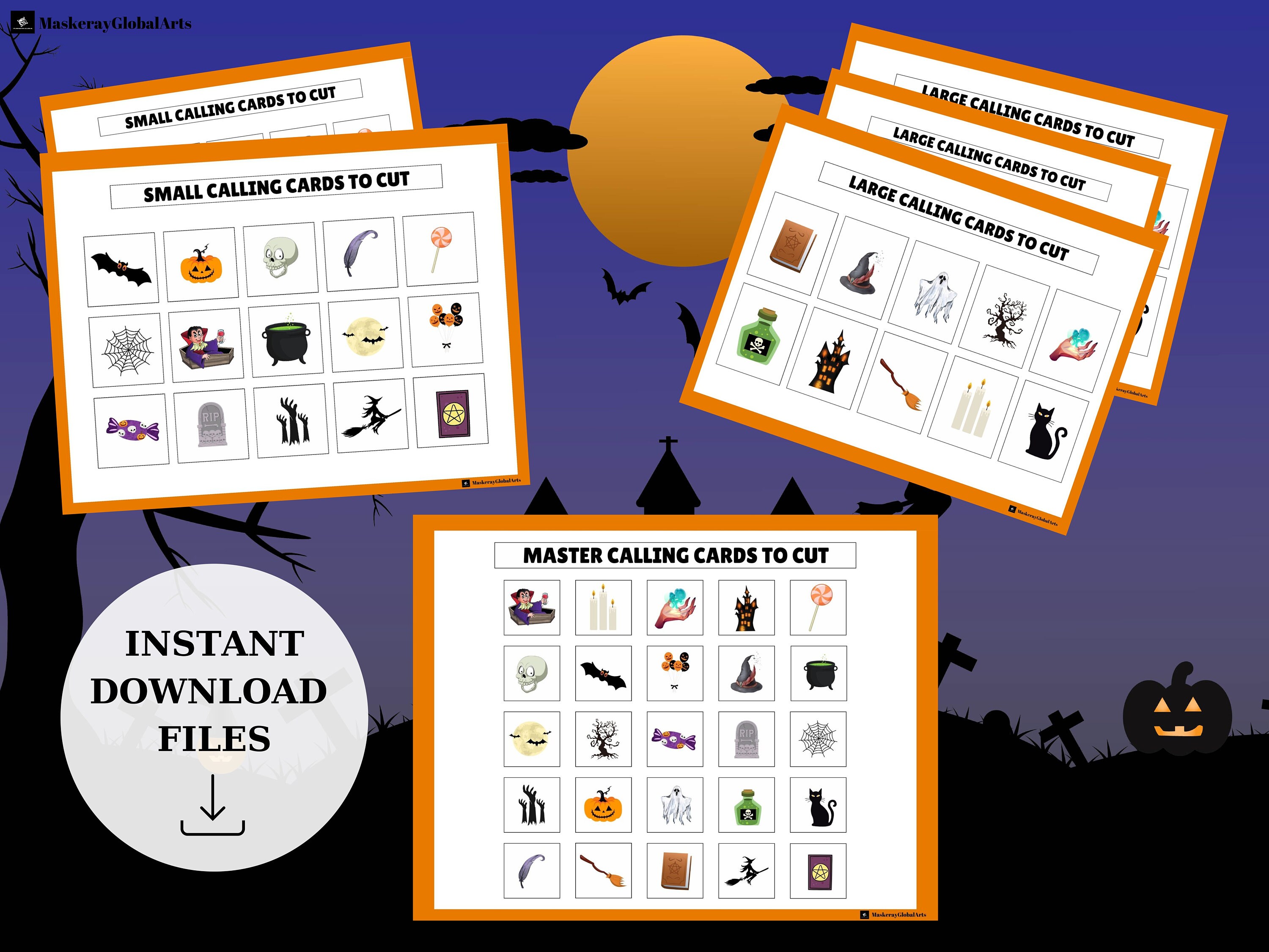 Halloween Bingo 50 PRINTABLE Bingo Cards, Kids Halloween Bingo ...