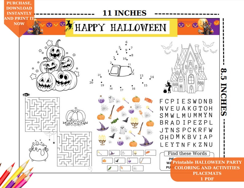 Printable Halloween Gnome Coloring Bundle, Coloring Pages for Kids and ...