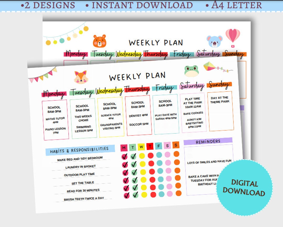 Editable 2023/2024 School Planner for Kids, 8.27 X 11.69 Inches ...