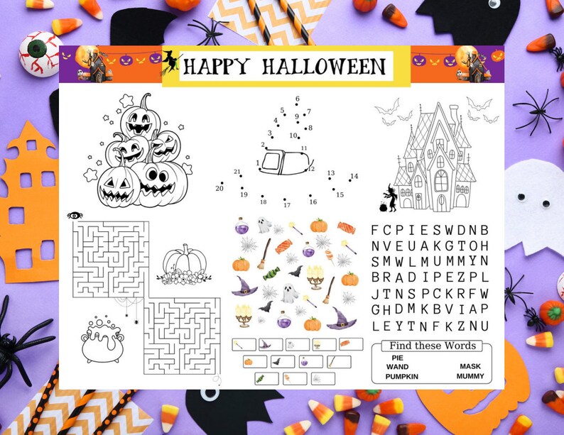 Printable Halloween Gnome Coloring Bundle, Coloring Pages for Kids and ...