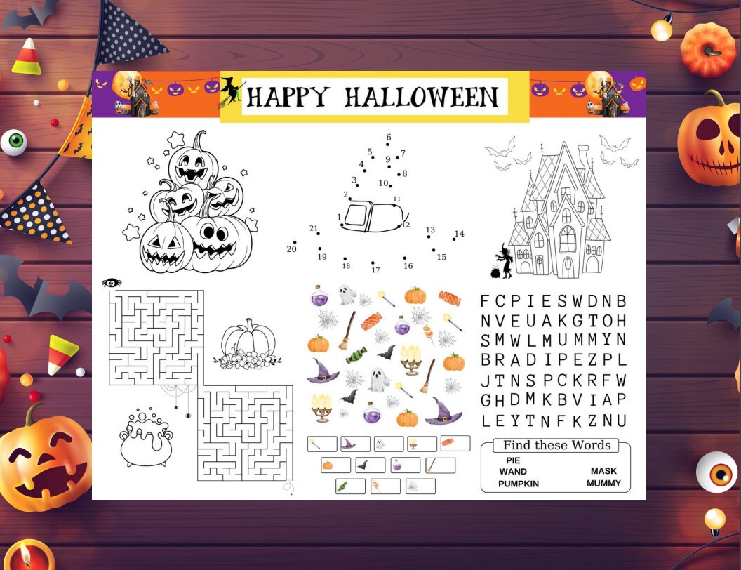 Printable Halloween Gnome Coloring Bundle, Coloring Pages for Kids and ...