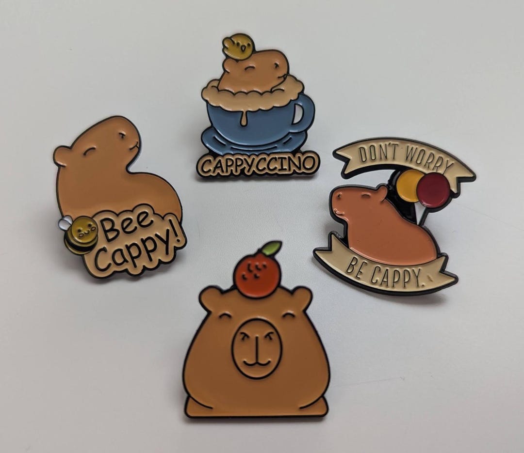 Cute Capybara Pin Badges - Etsy UK