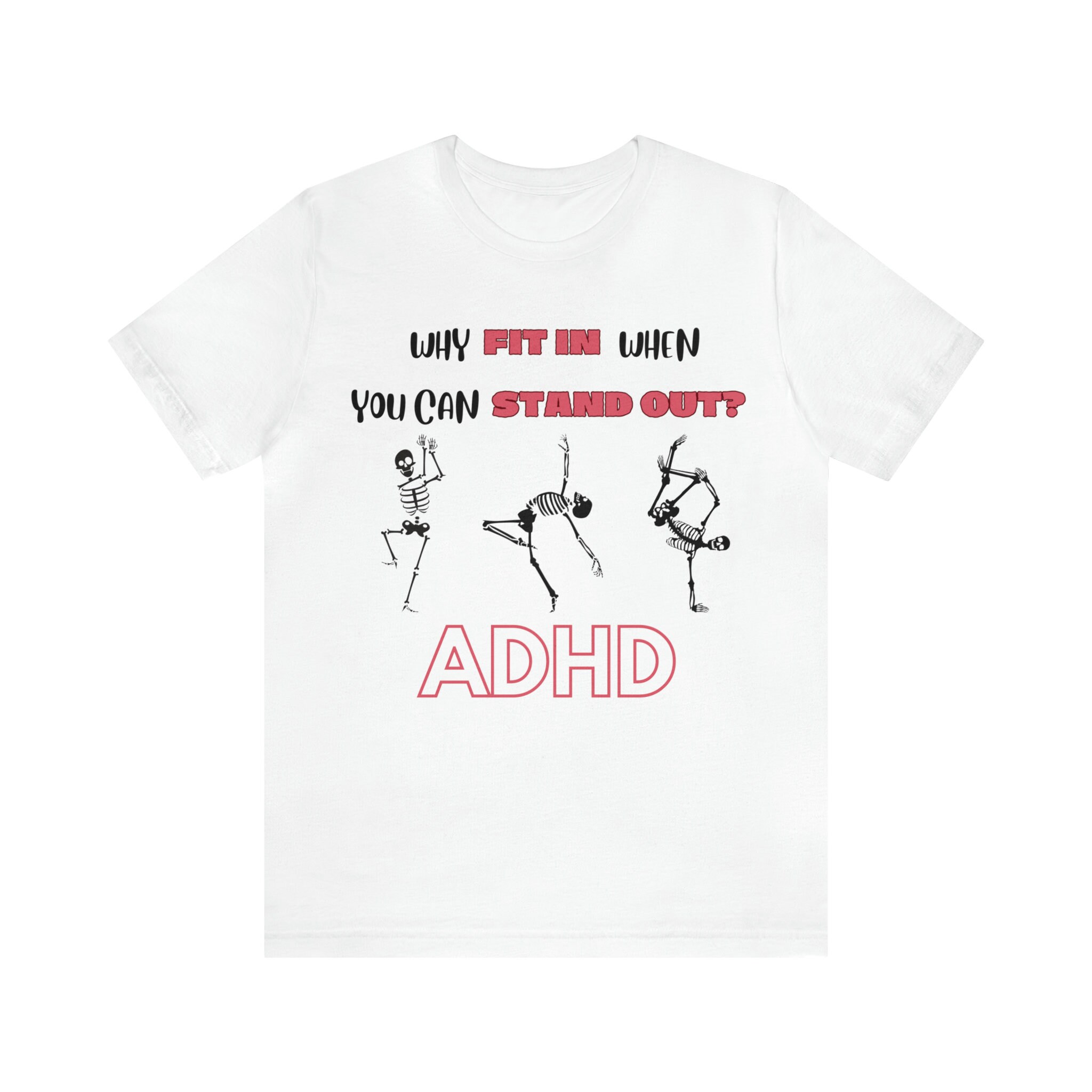 ADHD Skeleton Short Sleeve Tee Attention Deficit T-shirt for - Etsy