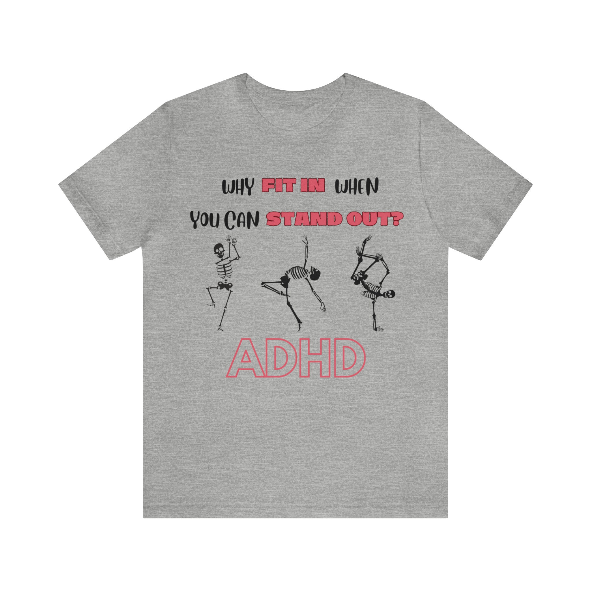 ADHD Skeleton Short Sleeve Tee Attention Deficit T-shirt for - Etsy