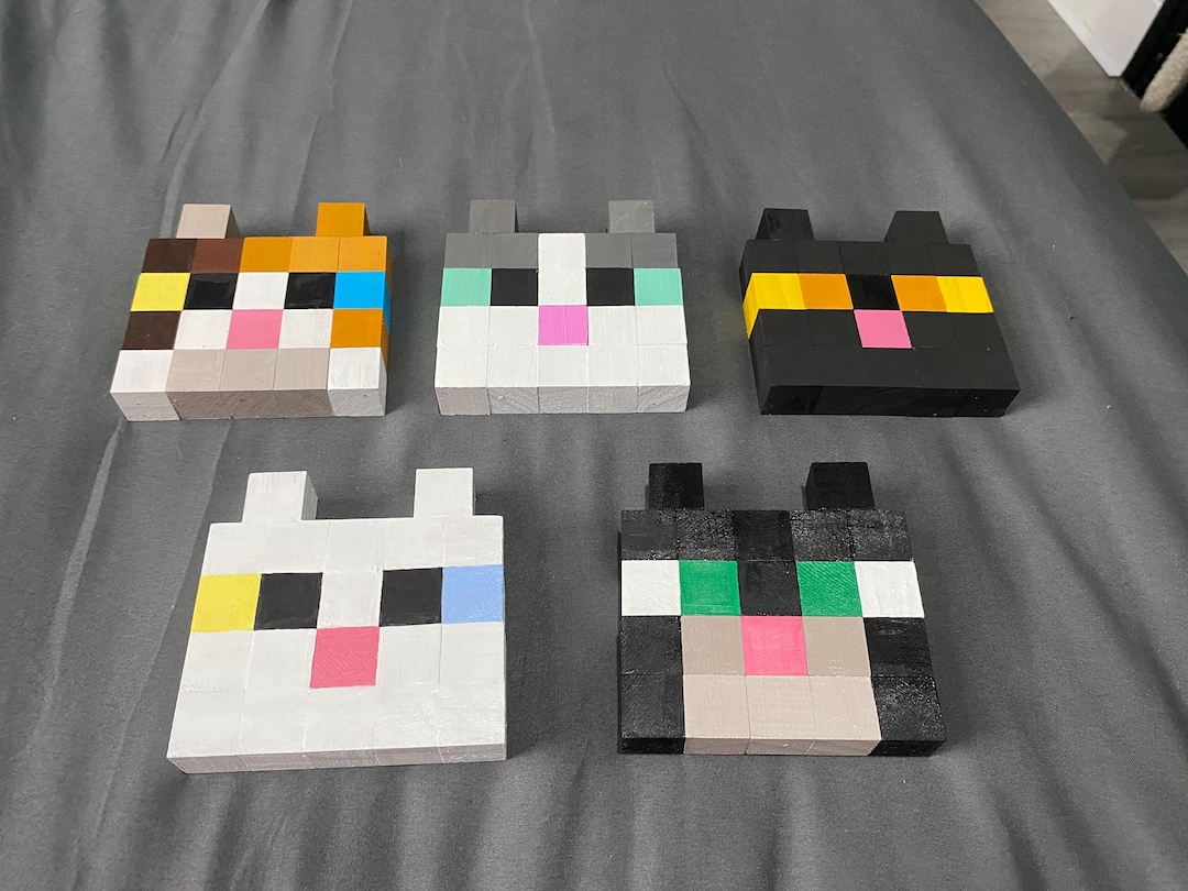 Minecraft Inspired Wooden Cats Shelf/wall Decoration - Etsy