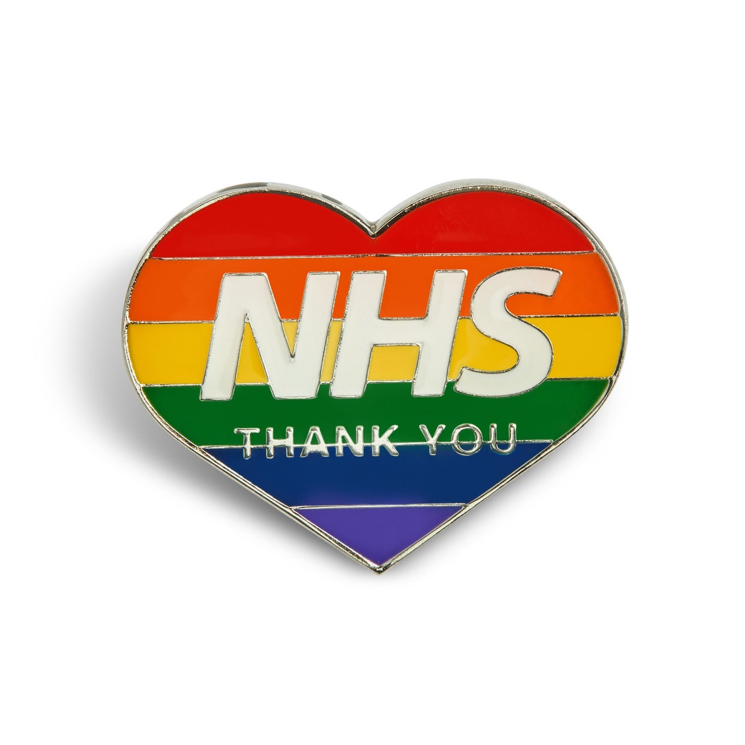 NHS LGBT Heart Thank You Pin Badge - Etsy