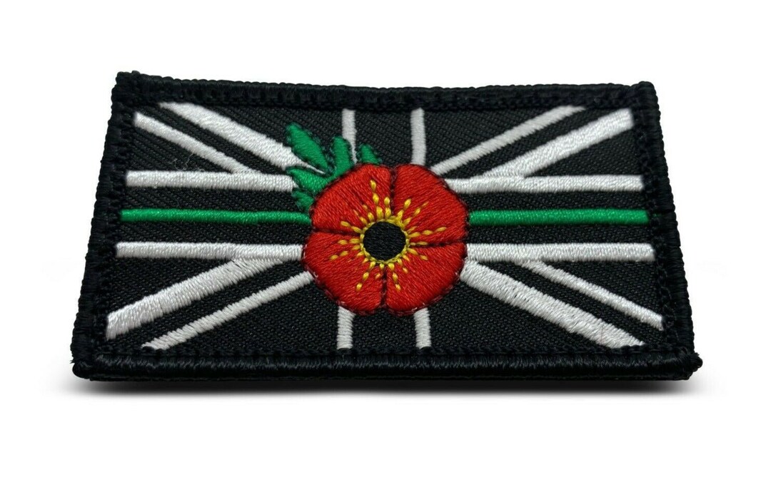 Thin Green Line Poppy Velcro Patch - Etsy