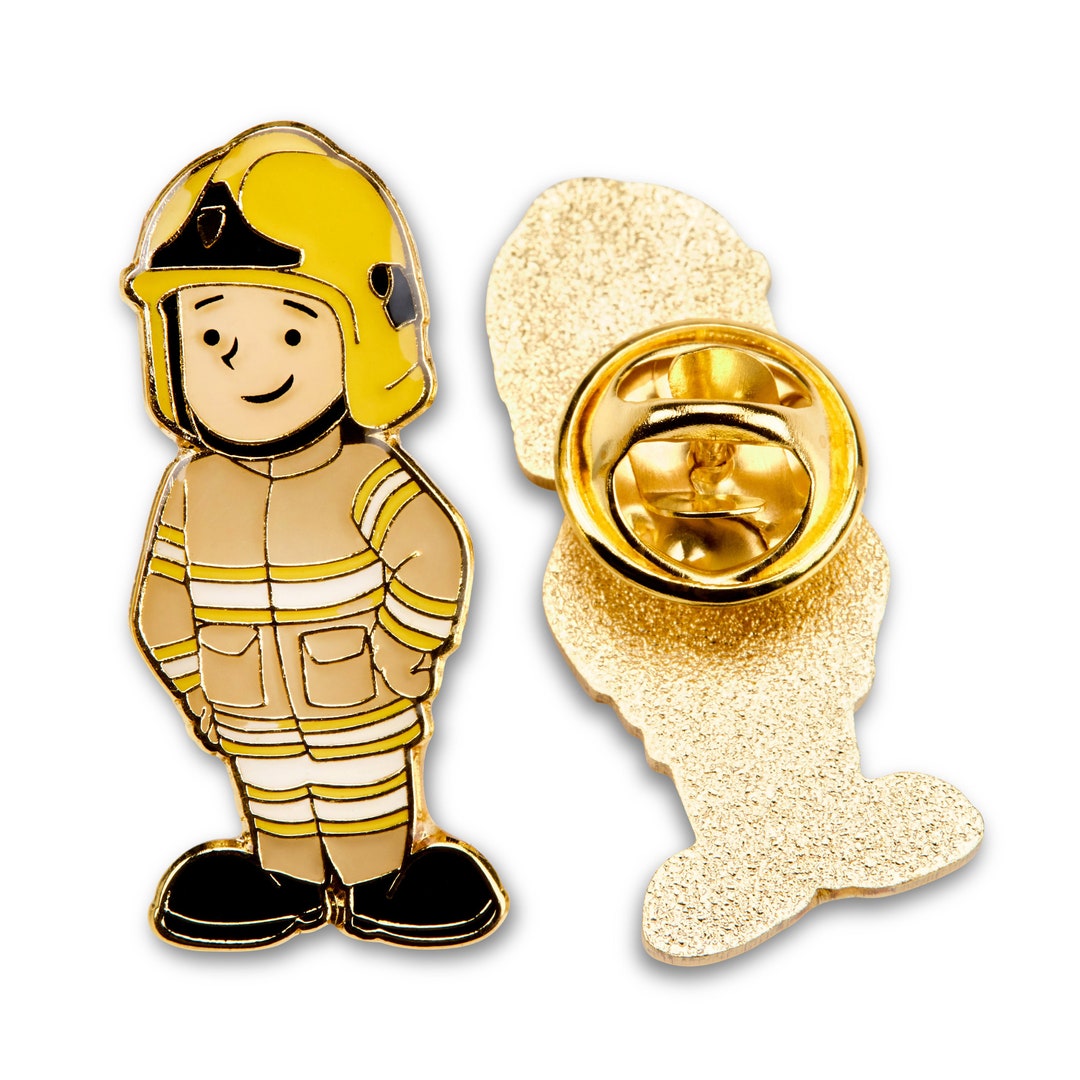 Fireman Pin Badge - Etsy