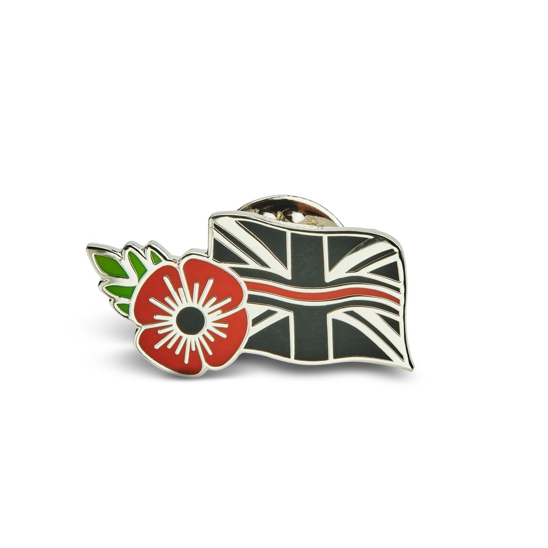 Thin Red Line Poppy Pin Badge - Etsy