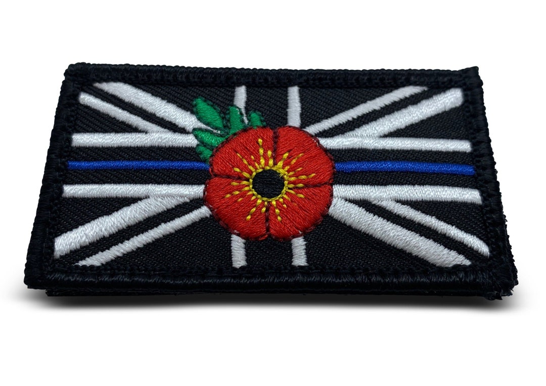 Thin Blue Line Poppy Velcro Patch - Etsy