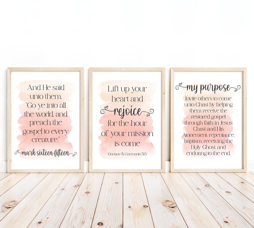 LDS Missionary Poster Bundle | Missionary Purpose | Mark 16:15 | Hour ...