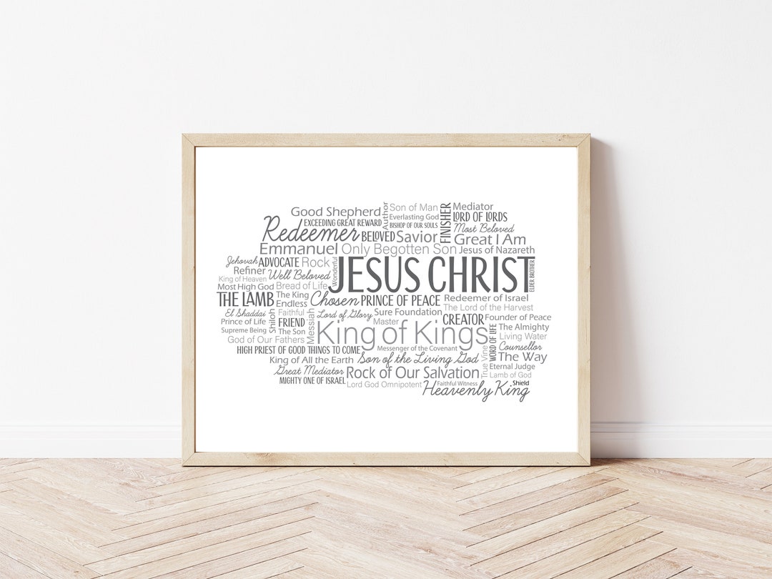 Names of Jesus Christ Word Cloud Christian Digital Wall Art Instant ...