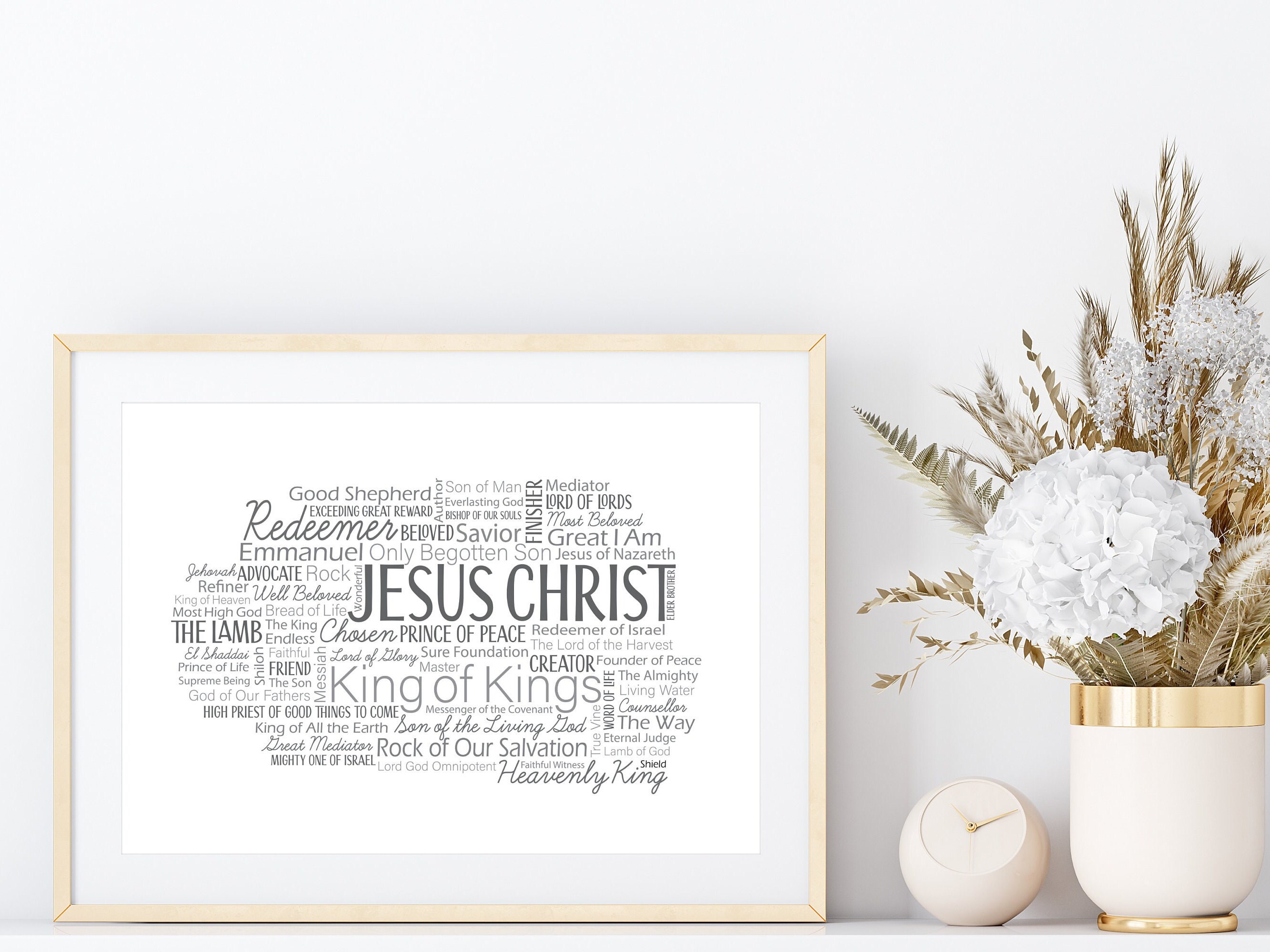 Names of Jesus Christ Word Cloud | Christian Digital Wall Art Instant ...