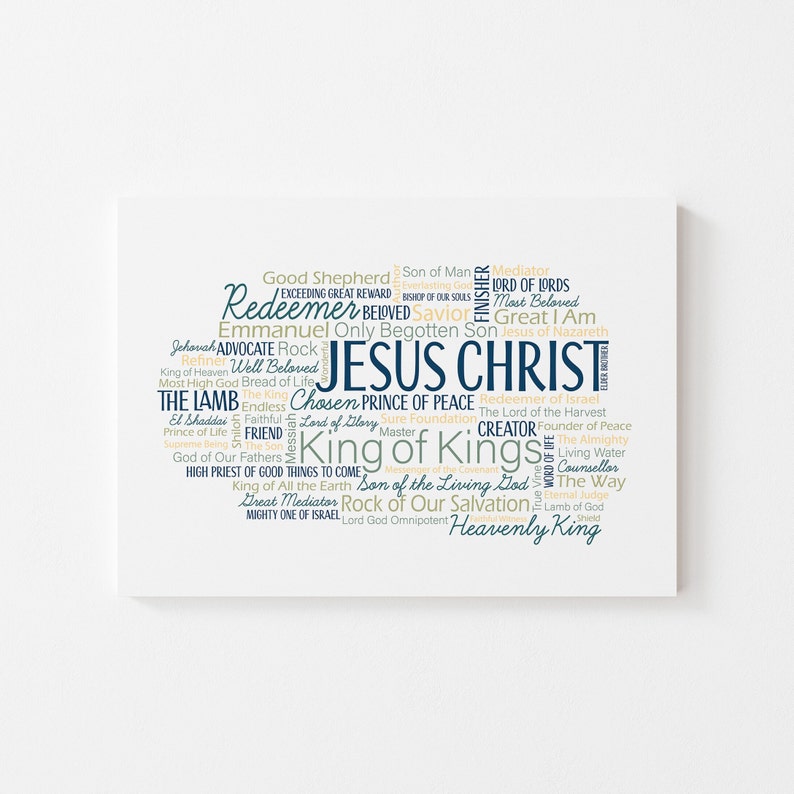Names of Jesus Christ Word Cloud | Christian Digital Wall Art Instant ...