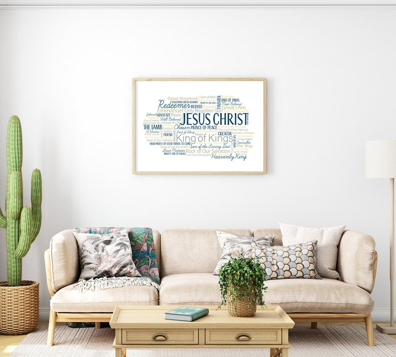 Names of Jesus Christ Word Cloud | Christian Digital Wall Art Instant ...