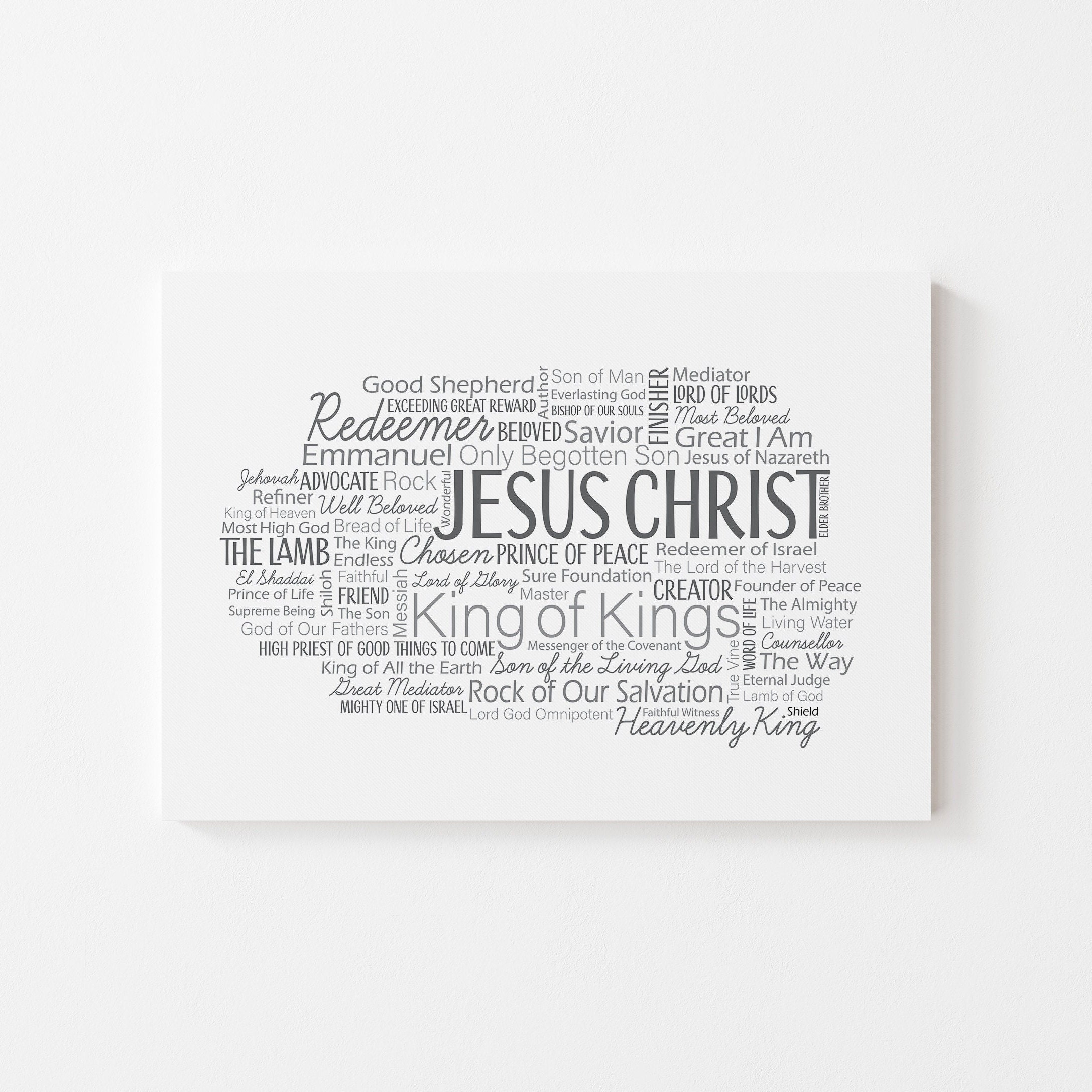 Names of Jesus Christ Word Cloud | Christian Digital Wall Art Instant ...