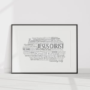 Names of Jesus Christ Word Cloud Physical Print Religious Wall Art ...